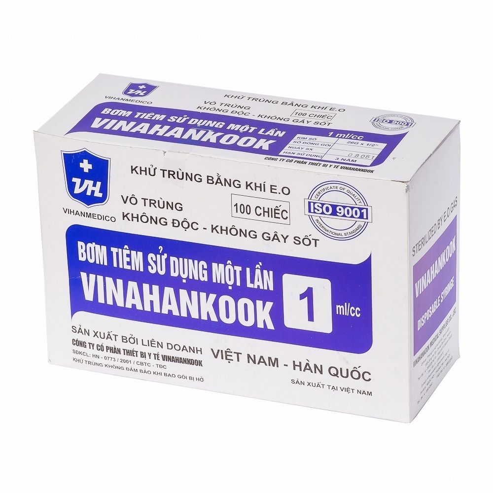 Bơm kim tiêm Vinahankook 1cc, cỡ kim 25G x 5/8'', 26G x 1/2'' | Shopee ...