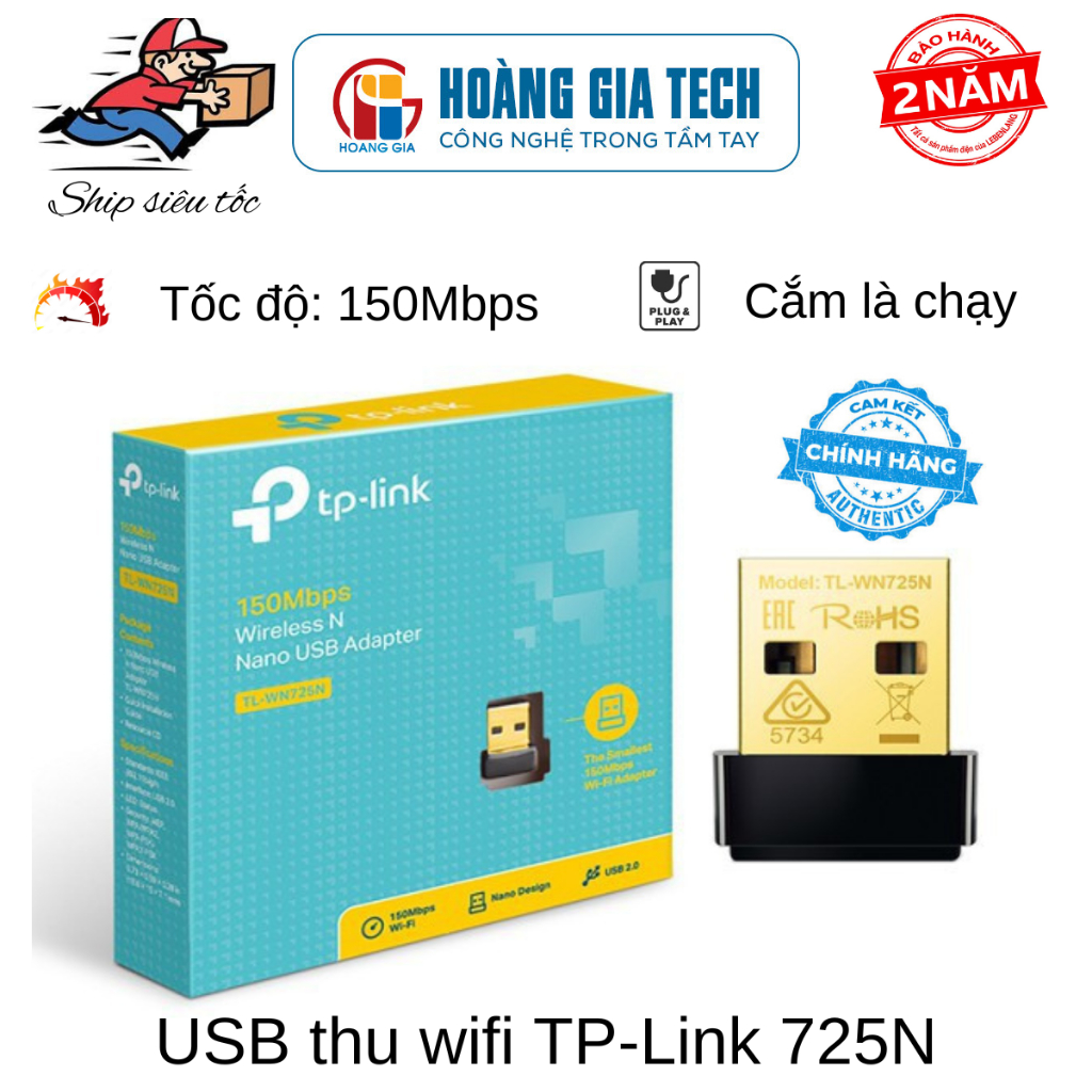 USB thu wifi Tplink 150M Chuẩn N TL-WN 725N - Chính hãng | Shopee Việt Nam