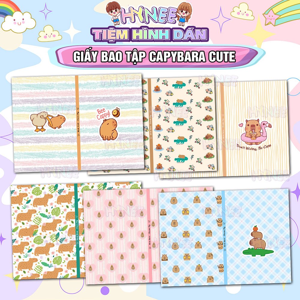 Giấy Bao Tập Capybara Dễ Thương - Giấy Bao Vở Capy, Bao Tập Học Sinh ...