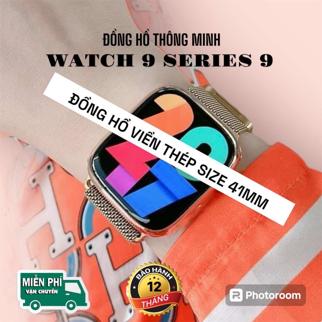 Đồng hồ Sr9 Size 38/41mm Viền Thép, có L0g0 Trái*T.áo, Kết Nối Bluetooth, Thay Hình Nền Cá Nhân ...