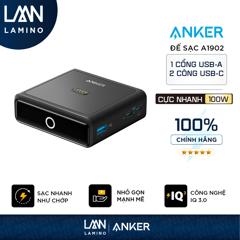 Đế Sạc Anker Nano A1902 Sạc Nhanh 100W Sạc Không Dây Pogo Cho Anker ...