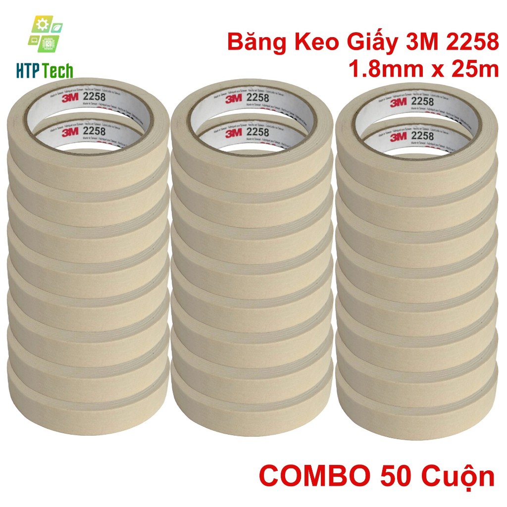 Băng keo giấy 3M dùng che sơn và văn phòng dài 25m Masking Tape 3M (50 cuộn) | Shopee Việt Nam