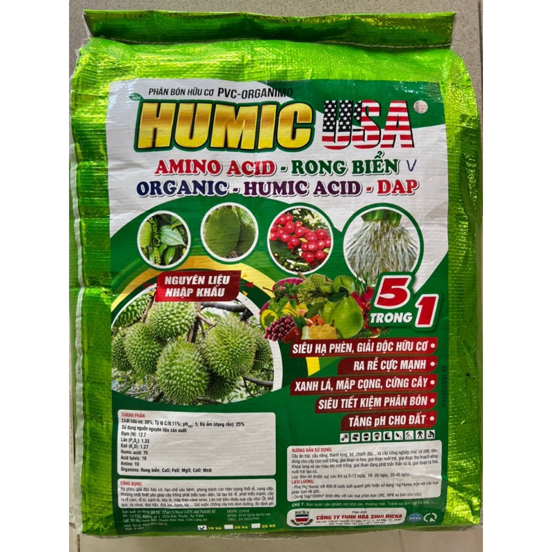 [bao 10KG] - Phân bón hữu cơ PVC-ORGANIMO HUMIC USA bao 10kg dạng viên ...