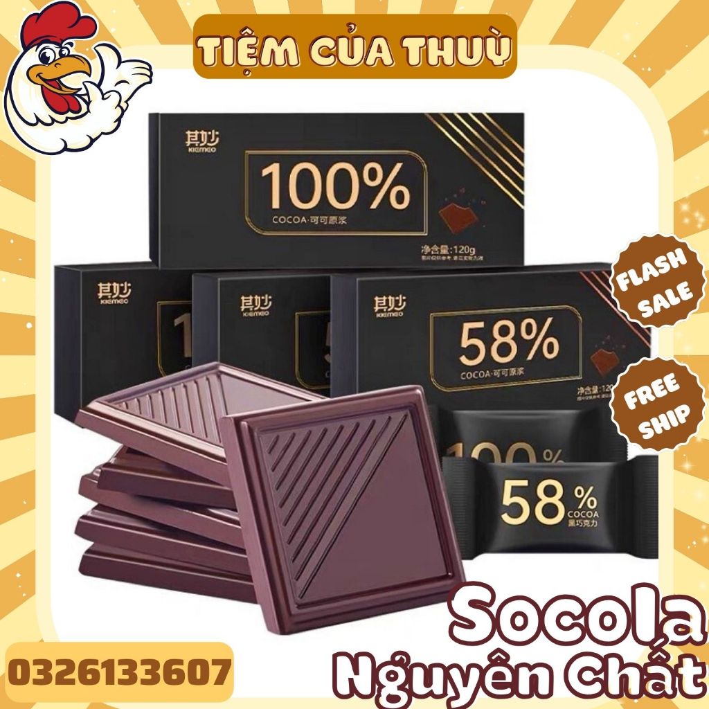 Socola Đen Nguyên Chất Không Đường Ăn Kiêng Hộp 120G, Chocolate Không ...
