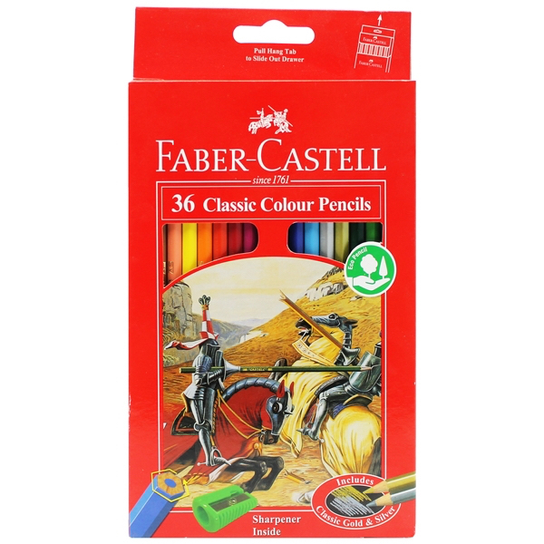 Bút Chì Màu Khô FABER CASTELL Classic Knight Kèm Chuốt 115856 (36 Màu ...