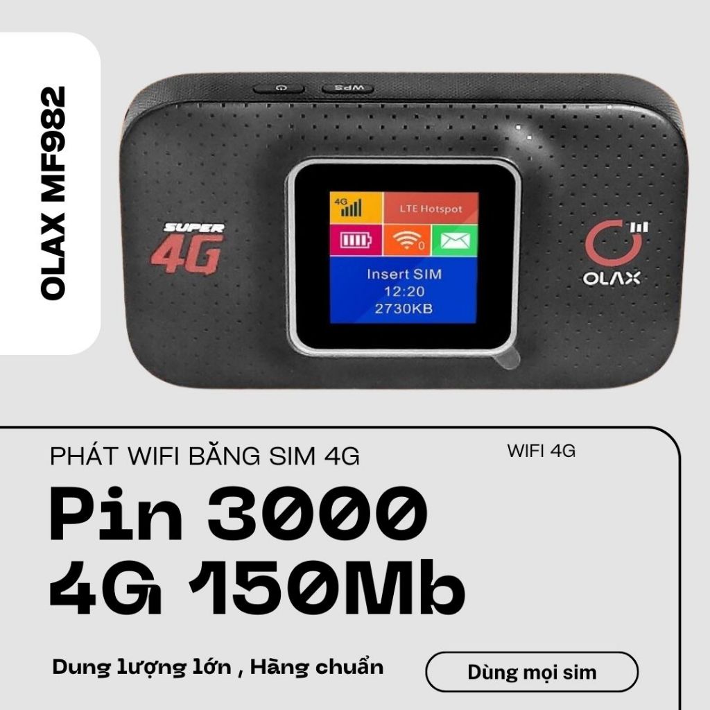 Bộ phát wifi từ sim 4G Olax MT20,MT10 MF982 , Cục phát Mifi 4G kiêm sạc ...