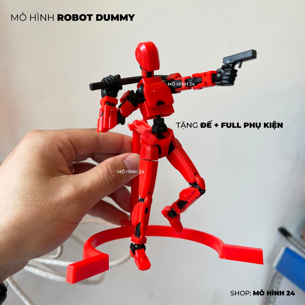 [TẶNG ĐẾ + FULL PHỤ KIỆN] Mô hình đồ chơi lắp ráp Robot Dummy có khớp linh hoạt phụ kiện đủ ...