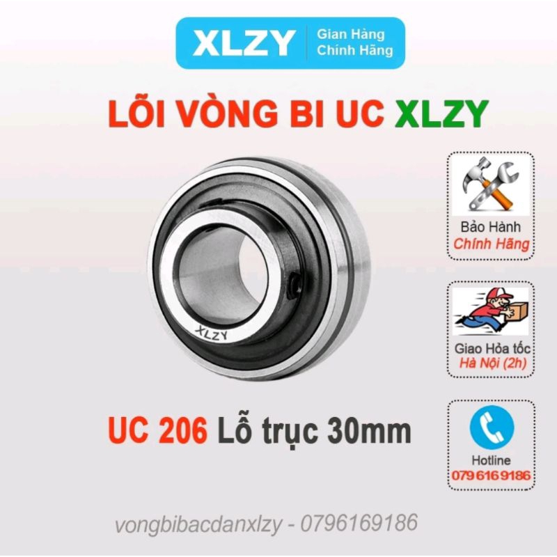 30 vòng bi UC206 đường kính trục 30mm - Vòng bi bạc đạn chính hãng XLZY | Shopee Việt Nam