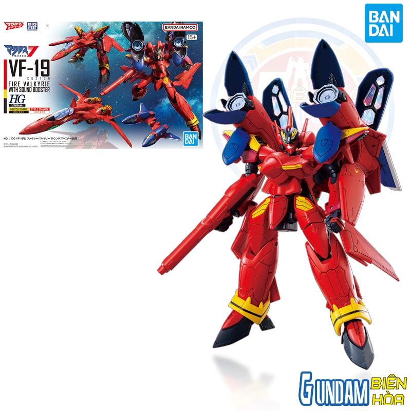 Mô hình lắp ráp HG 1/100 VF-19 CUSTOM FIRE VALKYRIE WITH SOUND BOOSTER | Shopee Việt Nam