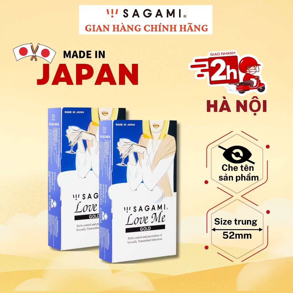 Combo 2 hộp Bao cao su Sagami Love Me Gold (Hộp 10) - baocao su siêu mỏng, không mùi | Shopee ...