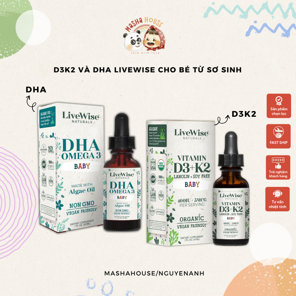 DHA và D3K2 Livewise Thuần Chay - MẪU MỚI | Shopee Việt Nam