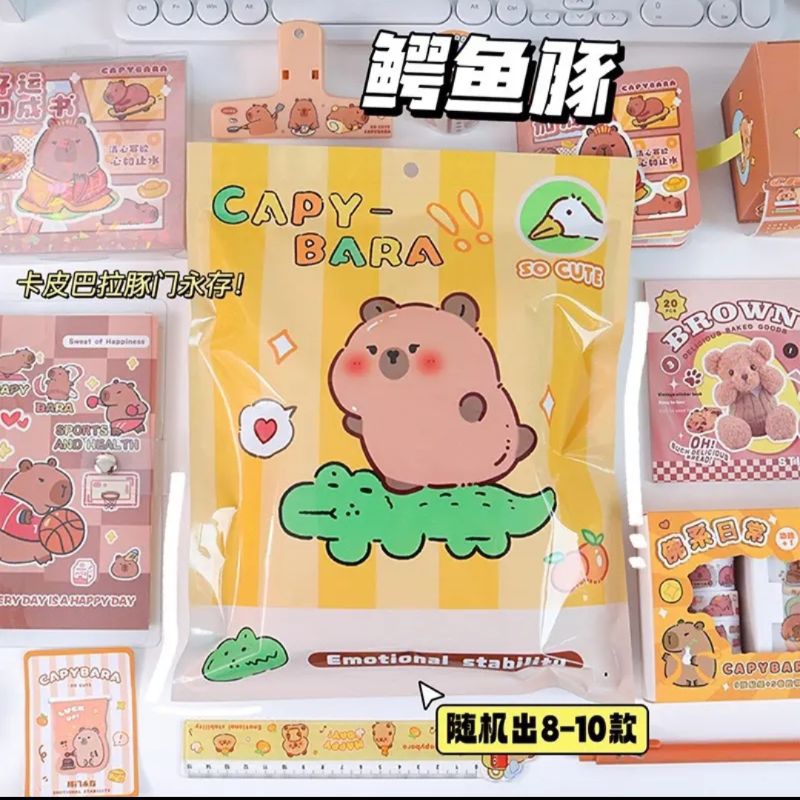 túi mù blindbox Capybara, túi quà đầy bất ngờ 8-10 món, lucky bara ...
