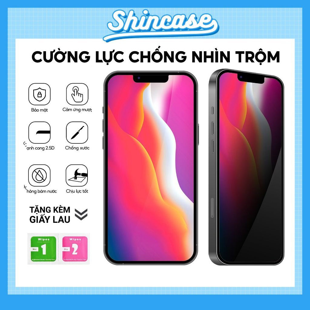 Kính Cường Lực Iphone Chống Nhìn Trộm Full Màn,KK 4D 6plus/7plus/8/8plus/x/xs/11/12/13/14/15/pro ...