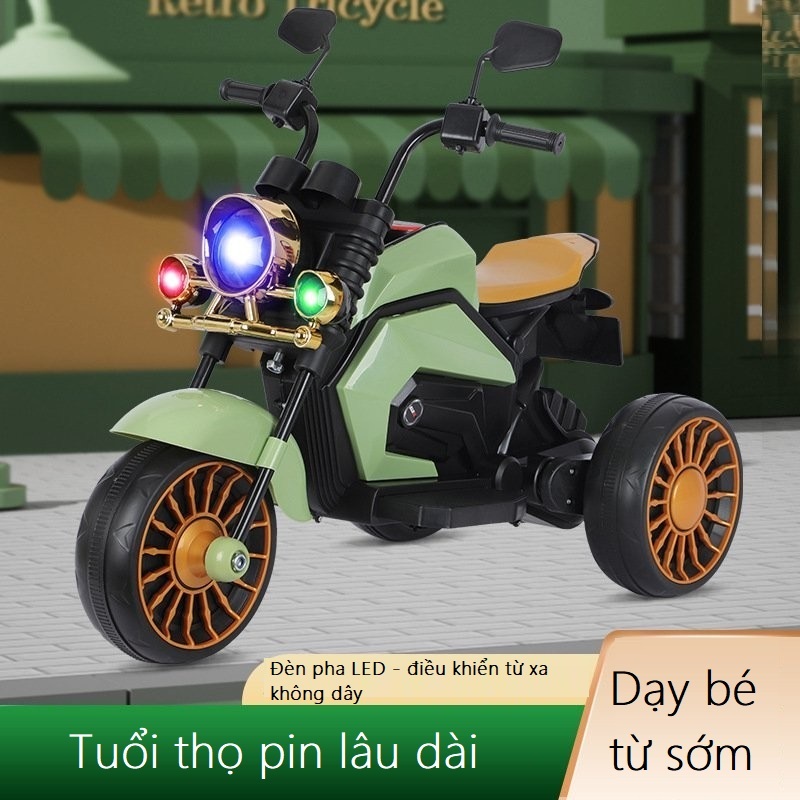 Xe Máy Điện Retro Ba Bánh Dành Cho Các Bé Con Và Có Điều Khiển Từ Xa ...