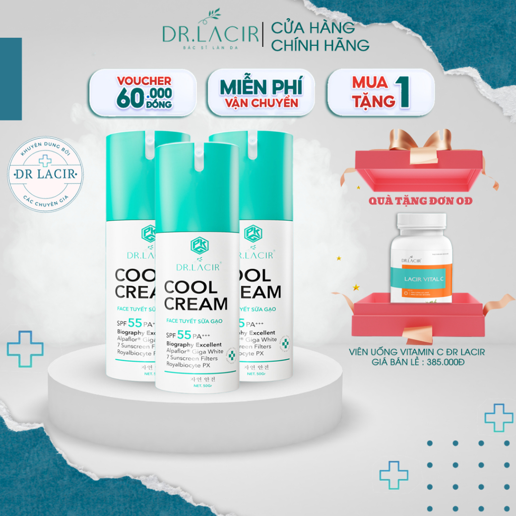 Kem Dưỡng Trắng Da,Kem Chống Nắng Dr. Lacir Cool Cream Mới SPF55++ Kiềm ...