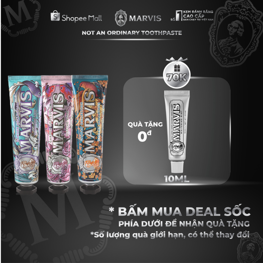 Kem Đánh Răng Marvis Garden Collection - Kissing Rose, Dream Osmanthus, Sinuous Lily 75ML ...