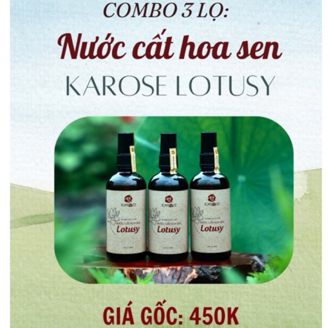Combo 3 Chai Nước Cát hoa Sen KAROSE LOTUSY 100ML | Shopee Việt Nam