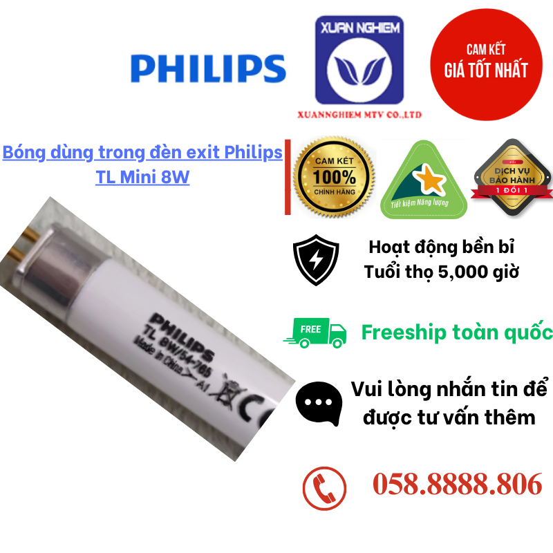Bóng Philips dùng trong đèn exit TL Mini 8WBóng Philips dùng trong đèn ...