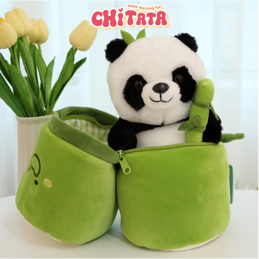 Gấu Bông Gấu Trúc Panda Trong Ống Tre 2in1 Thú Nhồi Bông Gấu Trúc Fubao ...