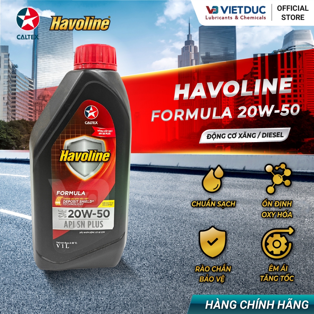 Caltex Havoline Formula 20W-50 - Dầu nhớt động cơ (Can 1L) | Shopee ...