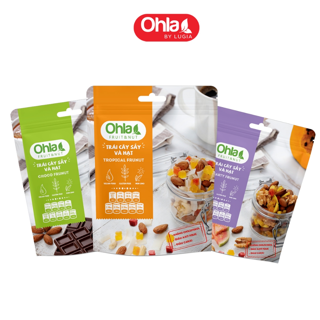 Combo Trailmix Omega Ohla (trái cây sấy mix hạt Choco - hearty ...
