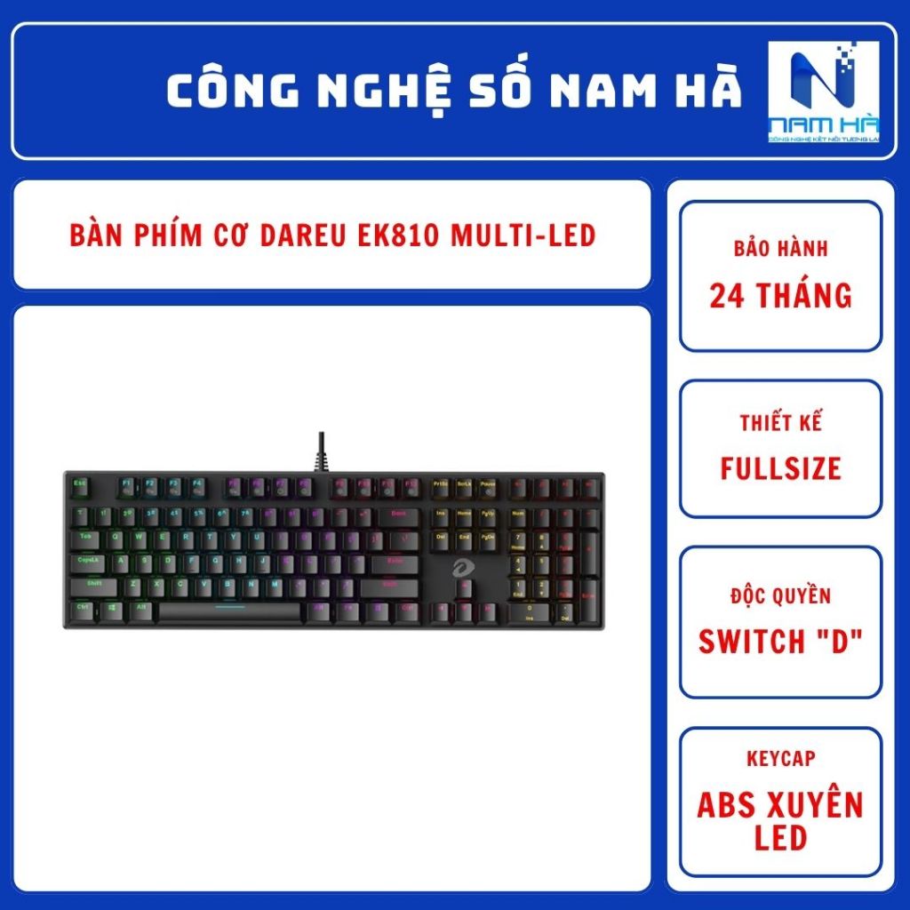 Bàn Phím cơ Dareu EK810 Multi-Led Black (USB/RGB/Blue switch) | Shopee ...