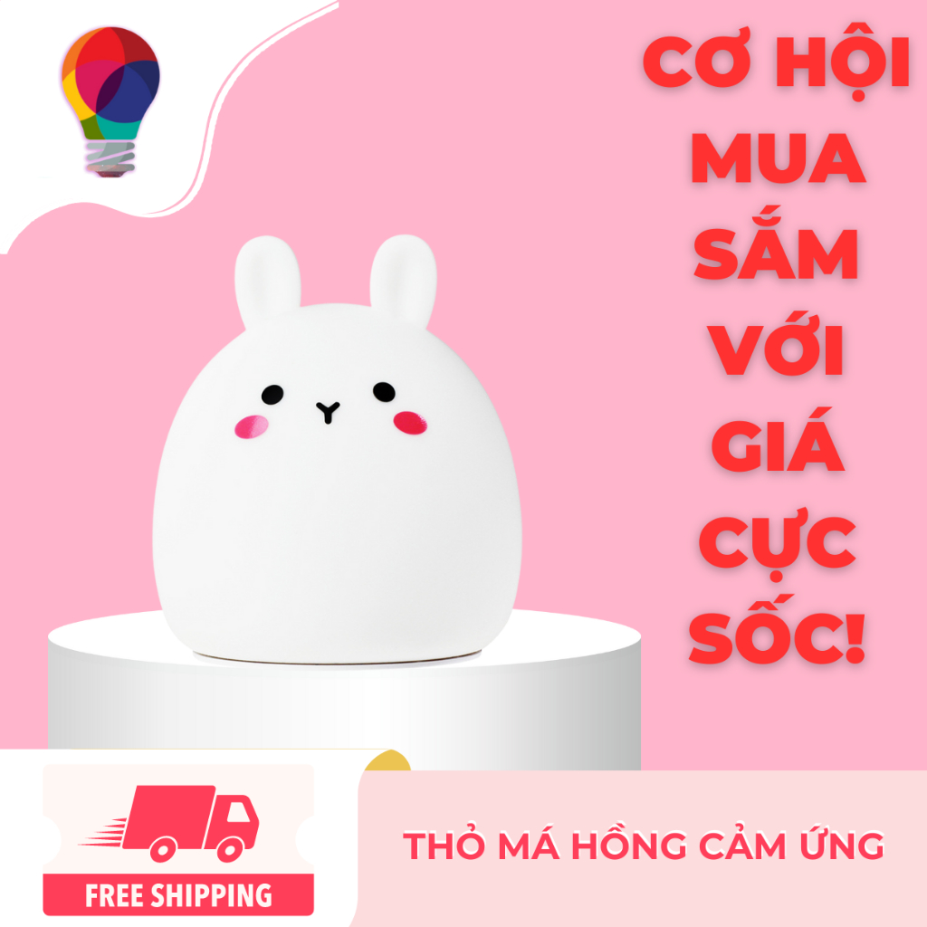 Đèn ngủ thỏ silicon cảm ứng 9 màu | Shopee Việt Nam