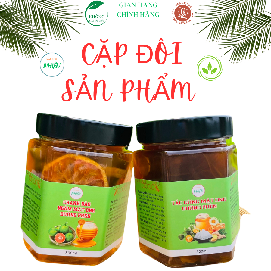 [Giá tốt] Bộ đôi sản phẩm Chanh đào ngâm mật ong / Tắc gừng mật ong ...