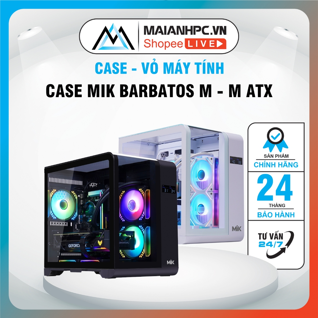 Vỏ máy tính CASE MIK BARBATOS M, M-ATX, Bảo hành 24 tháng | Shopee Việt Nam