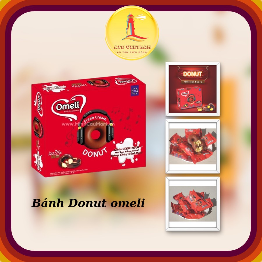 Bánh Chocolate Donut Omeli ngọt ngào thơm ngon hộp 300g (12 gói ...