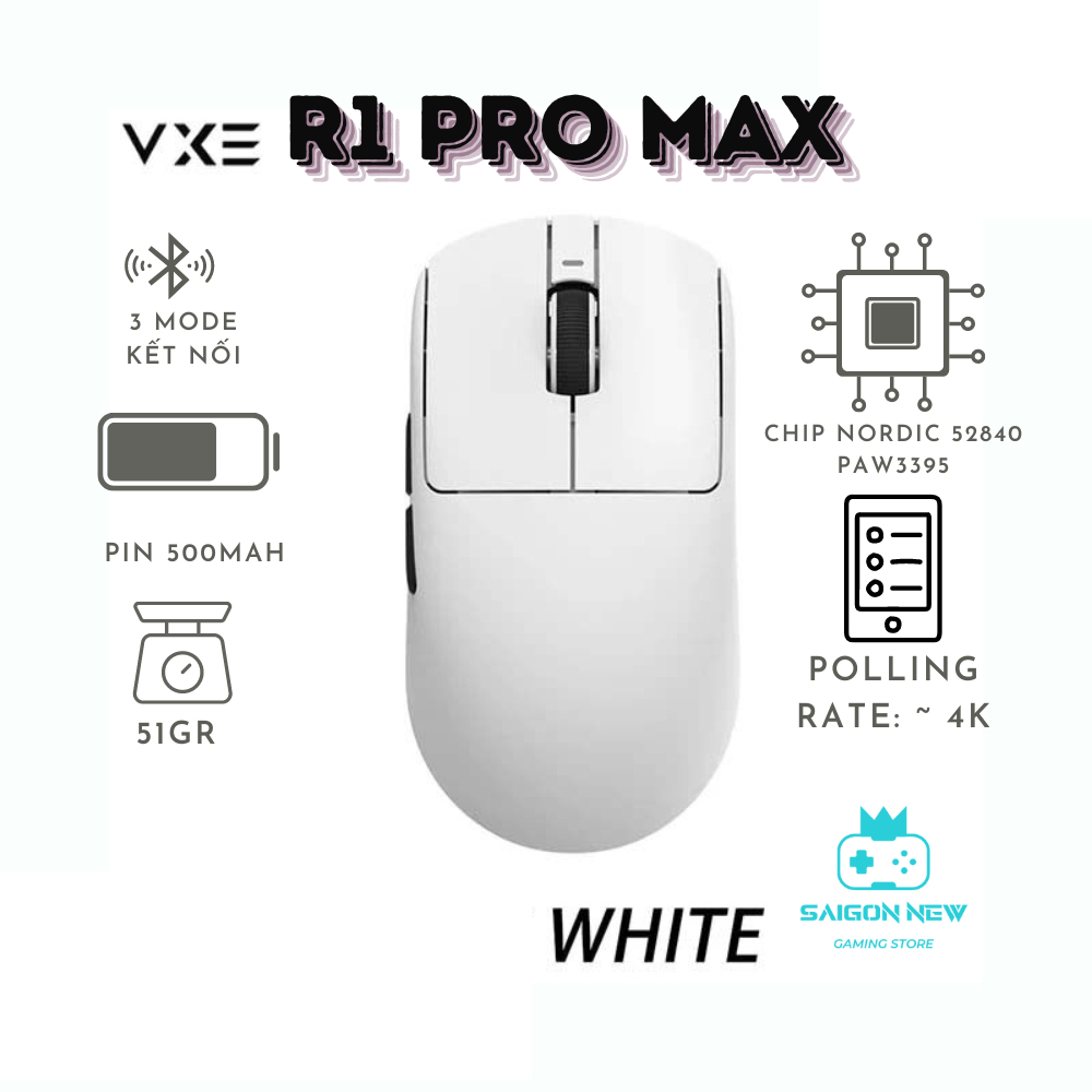 Chuột không dây VGN VXE R1 SE - SE plus - PROMAX - Chuột gaming dùng ...