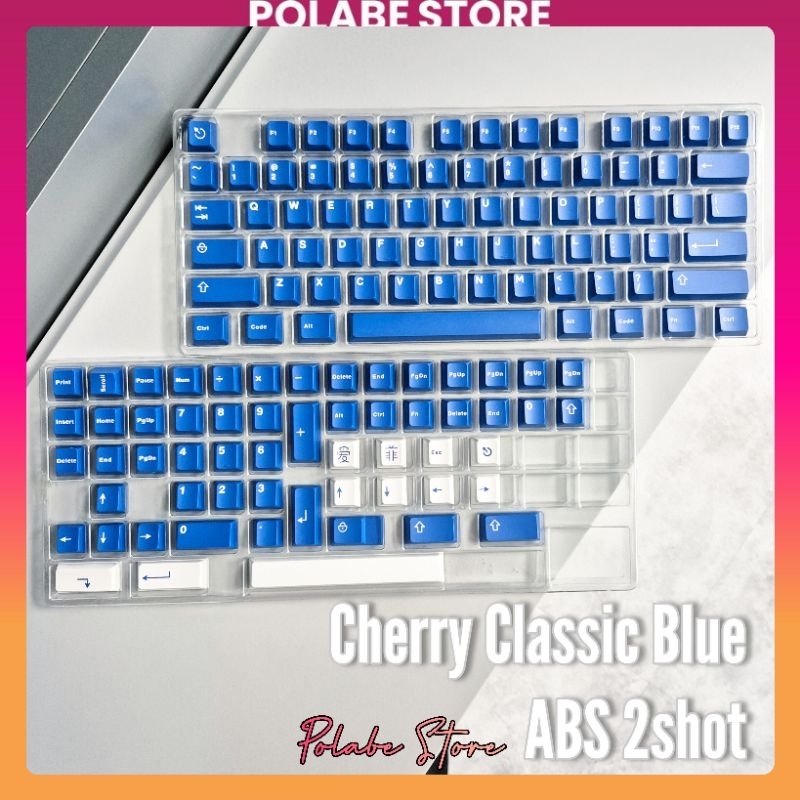 Keycap Manta Classic Blue Fire Cherry profile ABS PBT 2 shot bàn phím ...