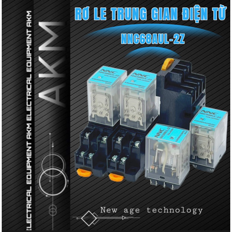 RELAY TRUNG GIAN ĐIỆN TỬ NNC68BUL -2Z / 4Z, hàng không có nút test ...