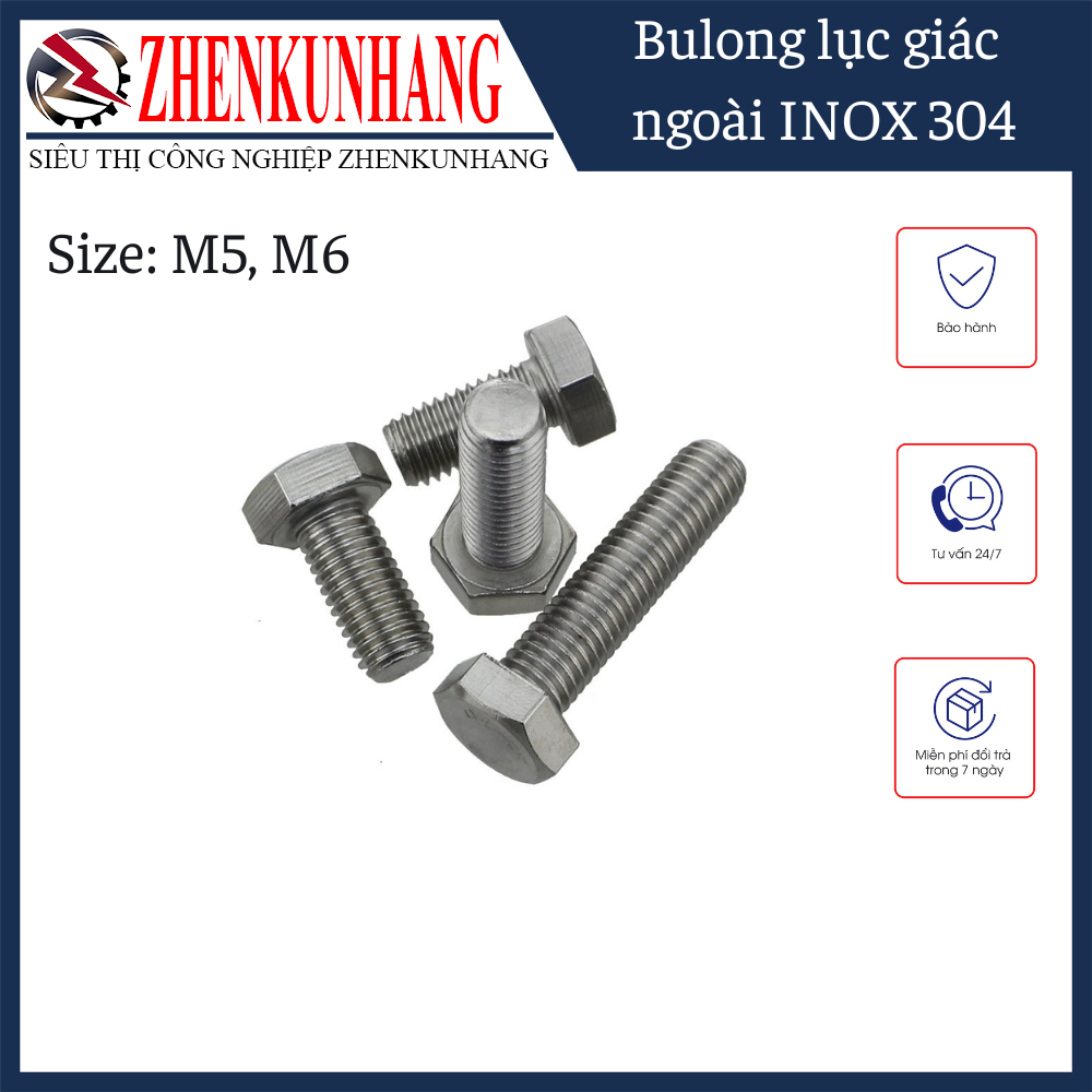 Bulong lục giác ngoài INOX 304 M5, M6 | Shopee Việt Nam