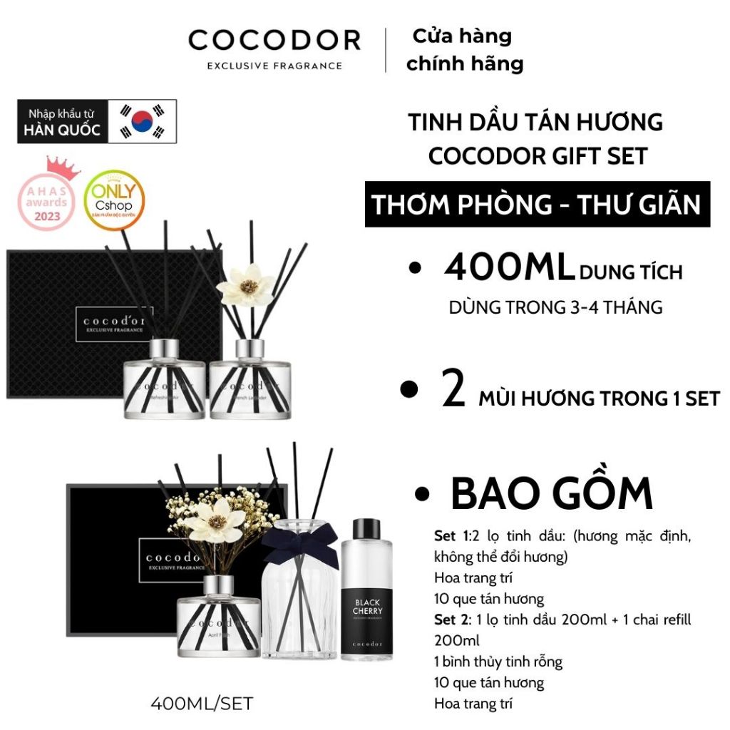 [Gift] Hộp Quà Tặng Gift Set 2 Lọ Tinh Dầu Tán Hương Thiết Kế Sang ...