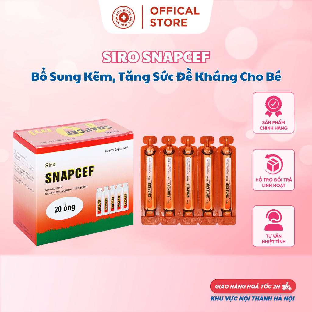 Siro Snapcef bổ sung kẽm cho bé tăng cường sức đề kháng tiêu hóa kém ...