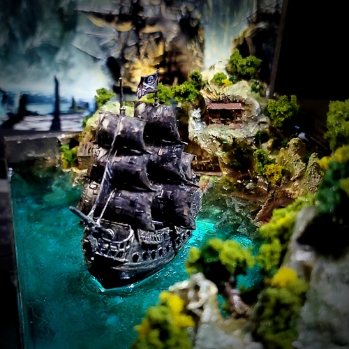 Hộp Pirate post, hộp đèn thuyền cướp biển, thuyền pirate, quà tặng chất ...