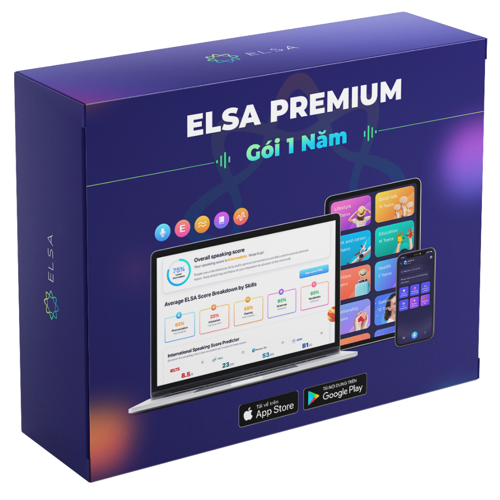 Trọn bộ ELSA Premium bao gồm ELSA Pro, ELSA AI và Speech Analyzer - 1 ...
