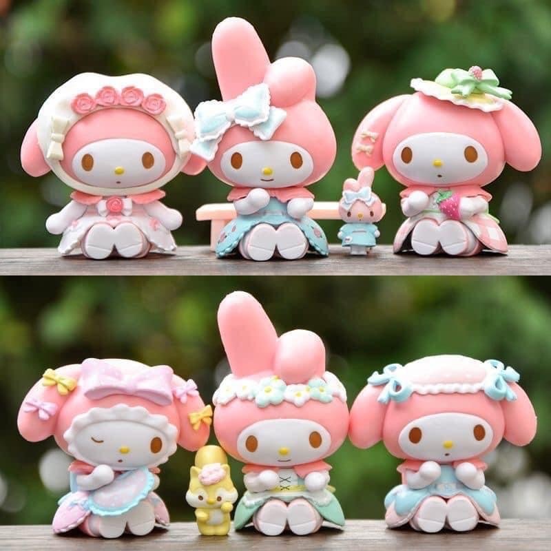 Blind box sét 6 mô hình Kuromi melody Natra đại náo, set 6 hộp quà bí ...