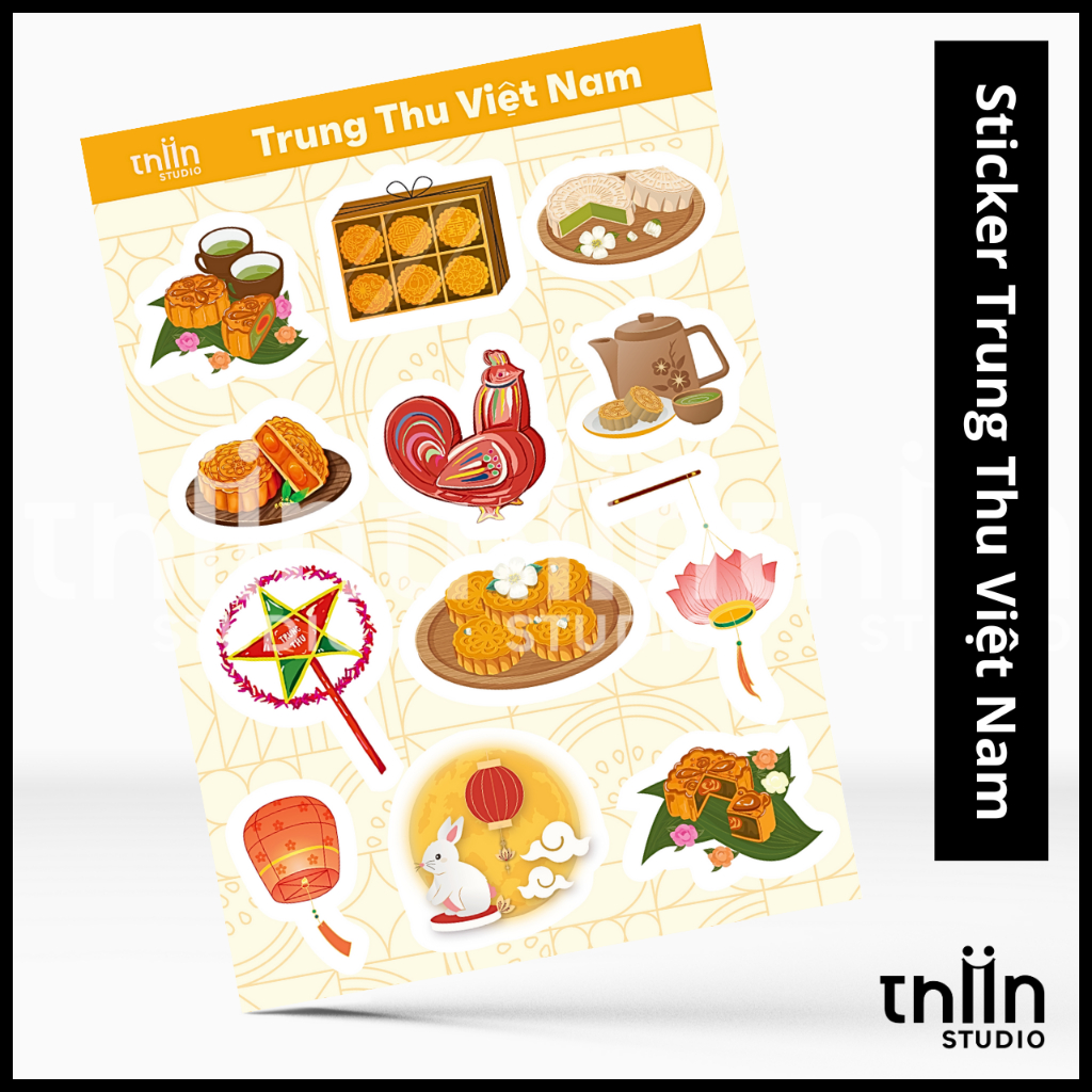 Sticker Ngày Lễ Việt Nam THIIN STUDIO, hình dán chống nước, sticker ...