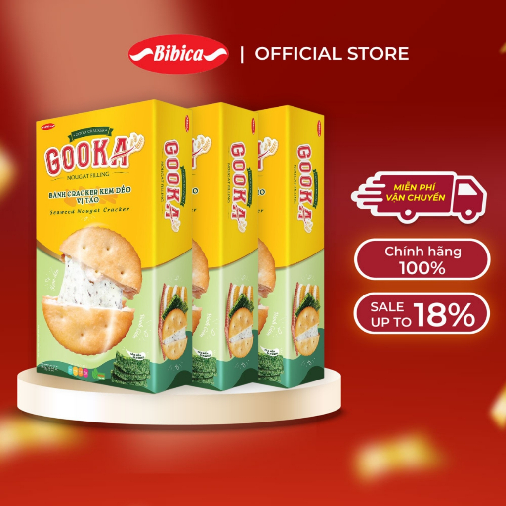 Bánh Gooka Cracker Nougat Filling Hành HG 400g kèm túi giấy | Shopee ...