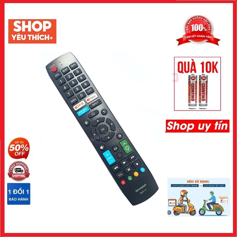 Điều khiển tivi Sharp RNF01 , Remote dùng cho tivi Sharp RNF01 , Đầu ...