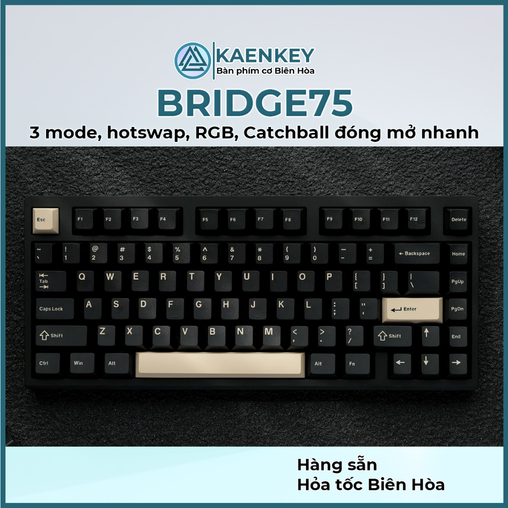Bridge75 (Hỏa tốc,sẵn hàng) Bàn phím nhôm CNC/3 mode/bluetooth/2.4/type ...