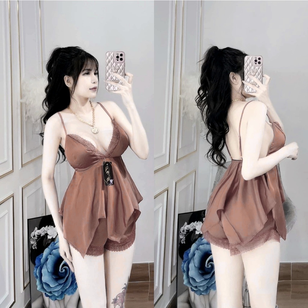 Đồ bộ ngủ nữ bộ quần áo 2 dây nữ bộ mặc ngủ nữ set đồ ngủ 2 dây sexy mặc nhà lụa Latin freesize ...