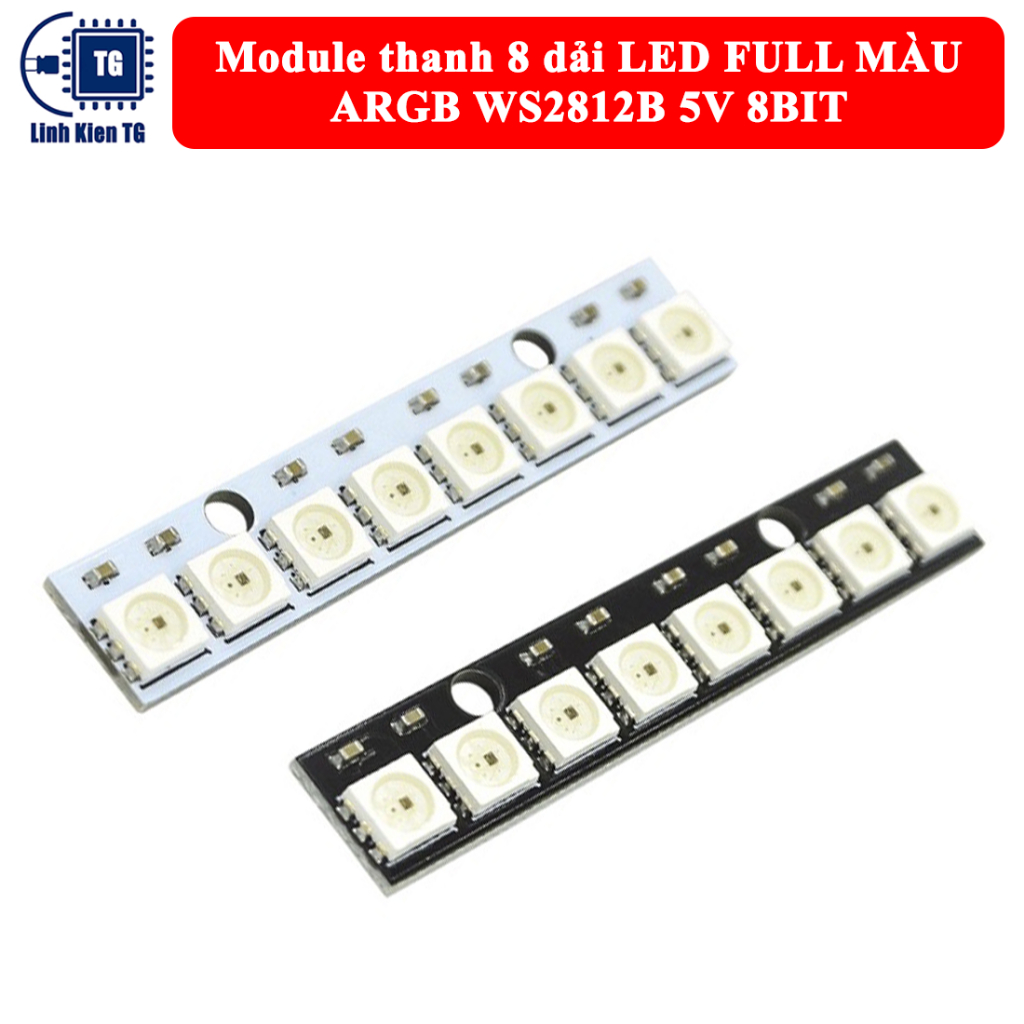 Module thanh 8 dải LED FULL MÀU ARGB WS2812B 5V 8BIT tương thích mạch ...
