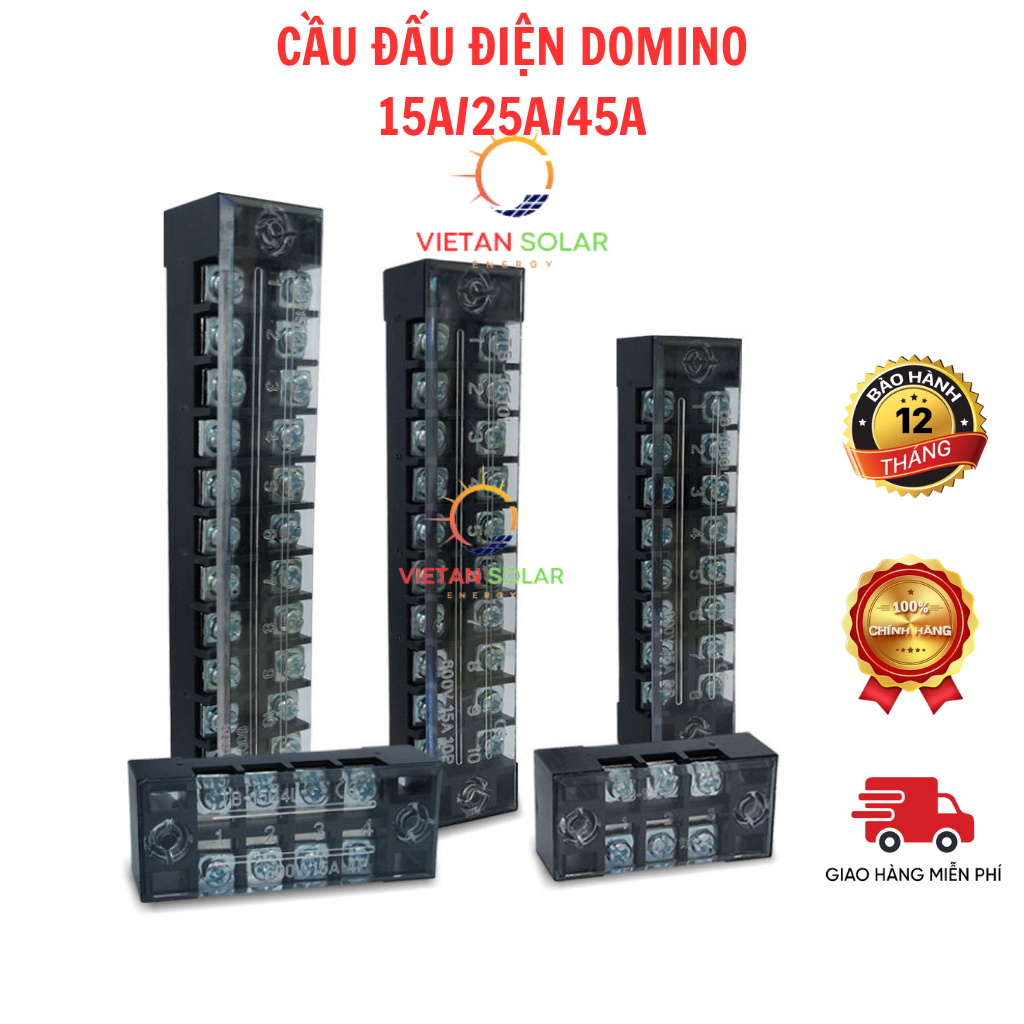 Cầu đấu điện domino 15A, 25A, 45A loại 4P, 6P, 12P | Shopee Việt Nam