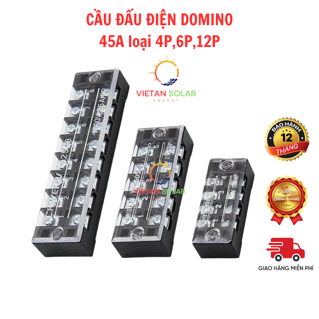 Cầu đấu điện domino 45A loại 4P, 6P, 12P | Shopee Việt Nam
