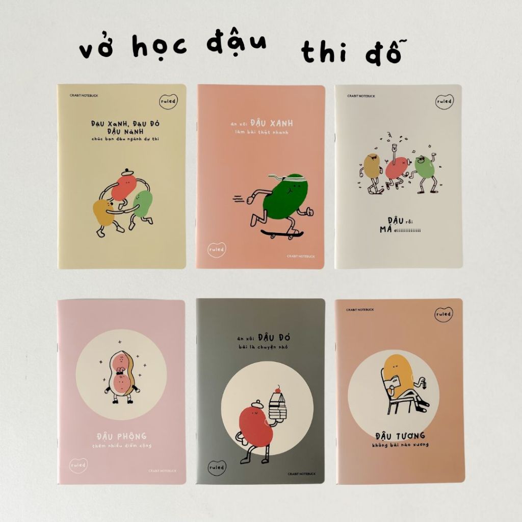 Vở kẻ ngang 80 100 120 trang Crabit tập học sinh ghi chép dễ thương màu ...