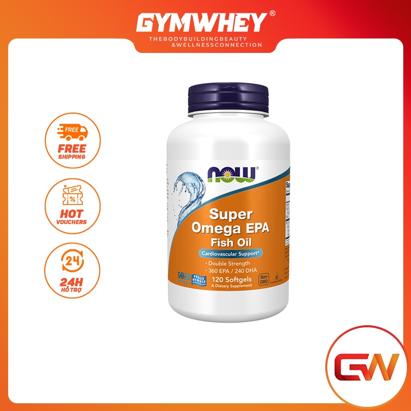 NOW SUPER OMEGA EPA FISH OIL 360 EPA/240DHA Sức Khỏe Tim Mạch, Trí Nhớ ...