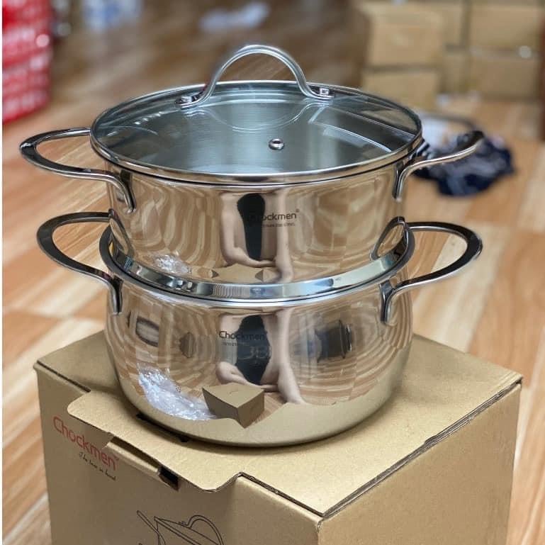 Bộ nồi kèm xửng hấp hàng chính hãng Chockmen Đức, inox cao cấp 18/10 size 16/20/26/30cm ckm590 ...